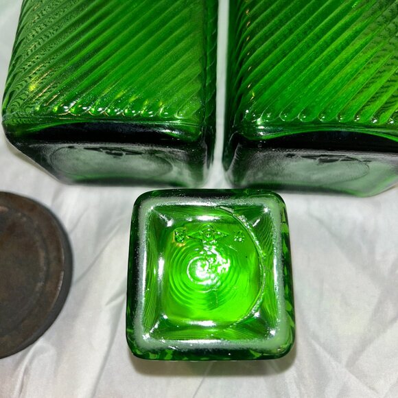 Hoosier | Kitchen | Hoosier Green Ribbed Canisters With Lids | Poshmark